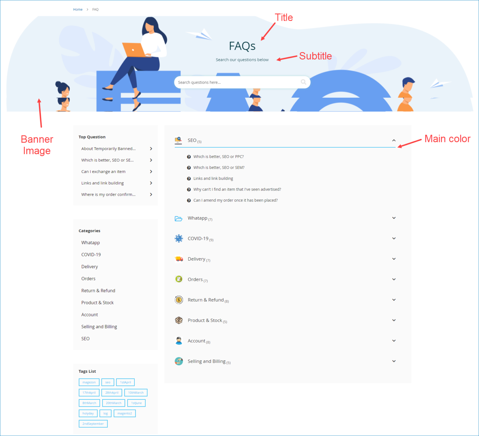 How to Customize FAQ Page in Magento 2 - Magezon