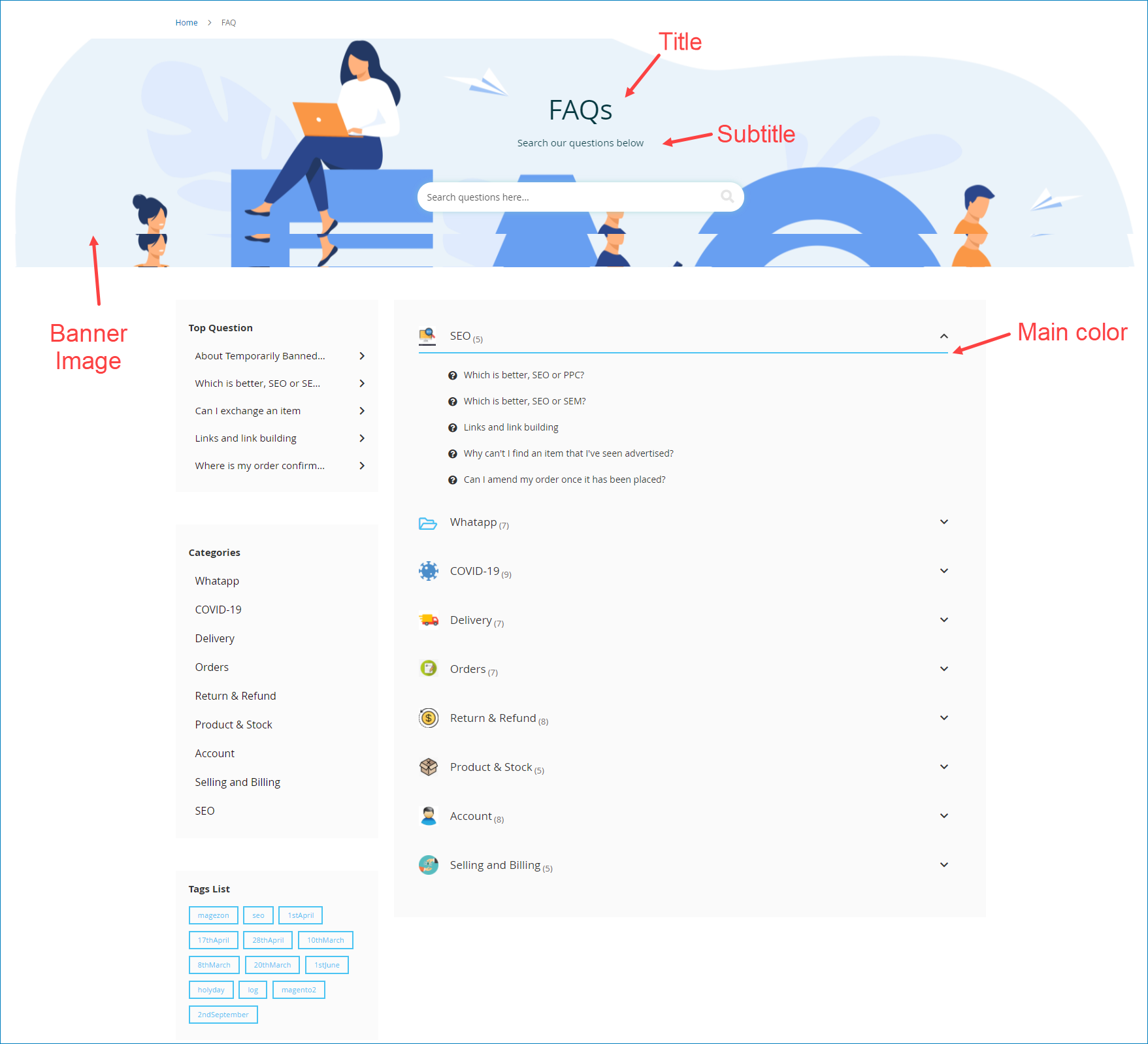 How to Customize FAQ Page in Magento 2 - Magezon
