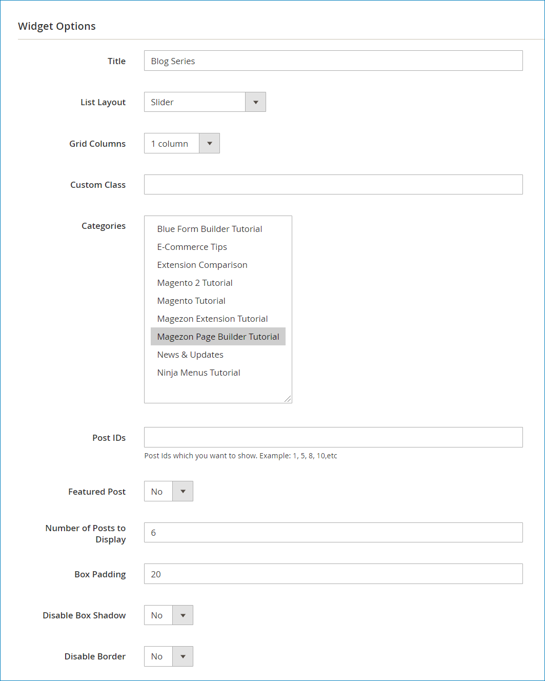 How to Display a Blog Post List On Pages Via Magento 2 Widget - Magezon